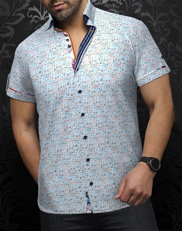 SPIRO Light Blue Short Sleeve Shirt: Stand Out in Style with ...